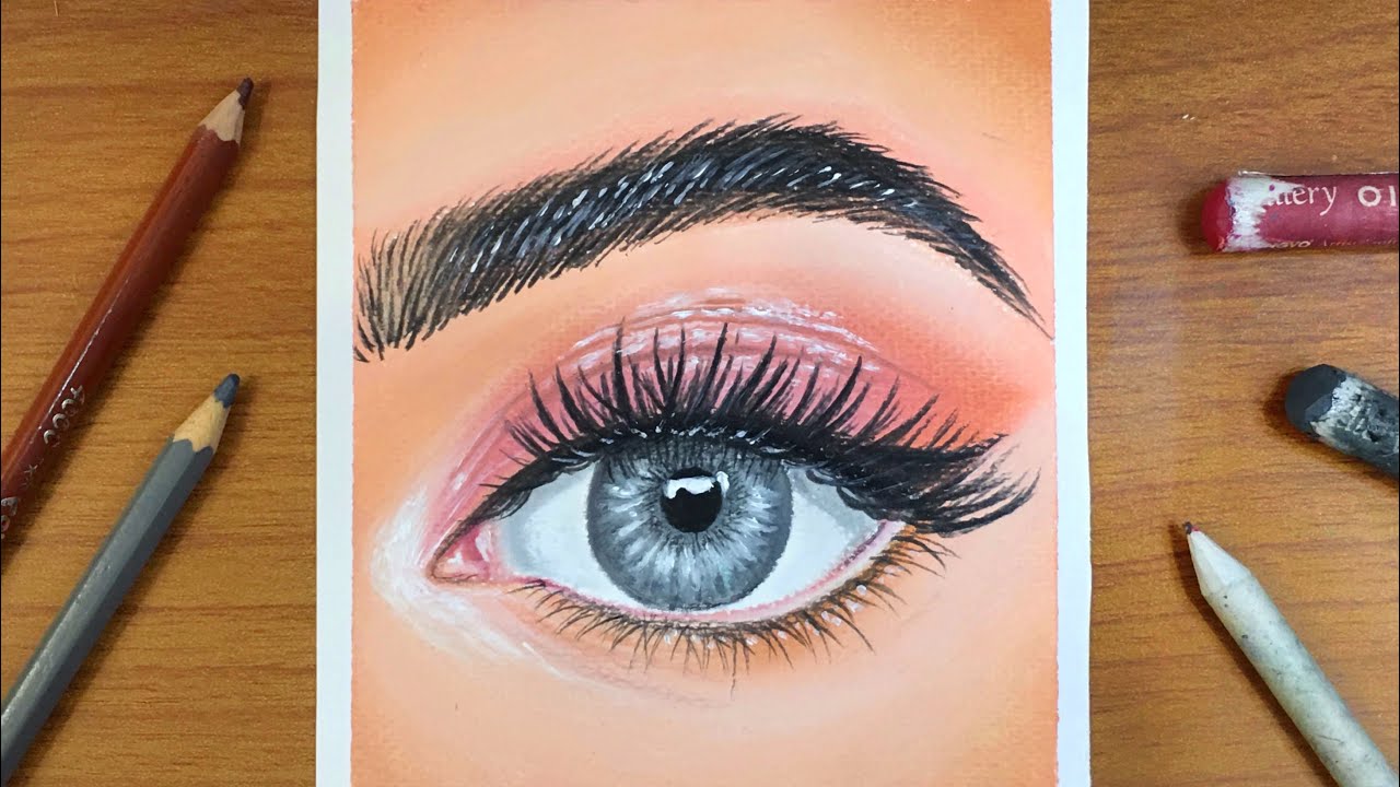 REALISTIC Eye Oil pastel Drawing | How to Draw Eye with Oil Pastels ...