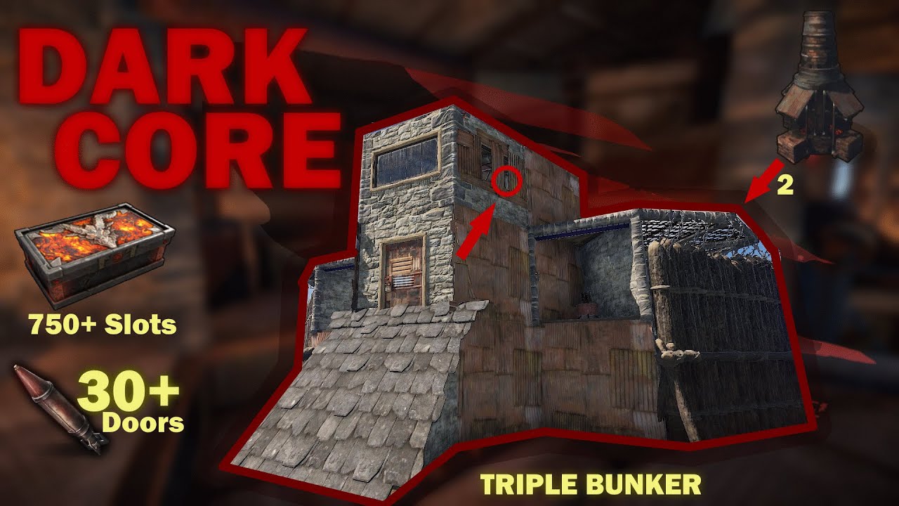 DARK CORE: Triple Bunker - Rust Base Design 2021 - YouTube