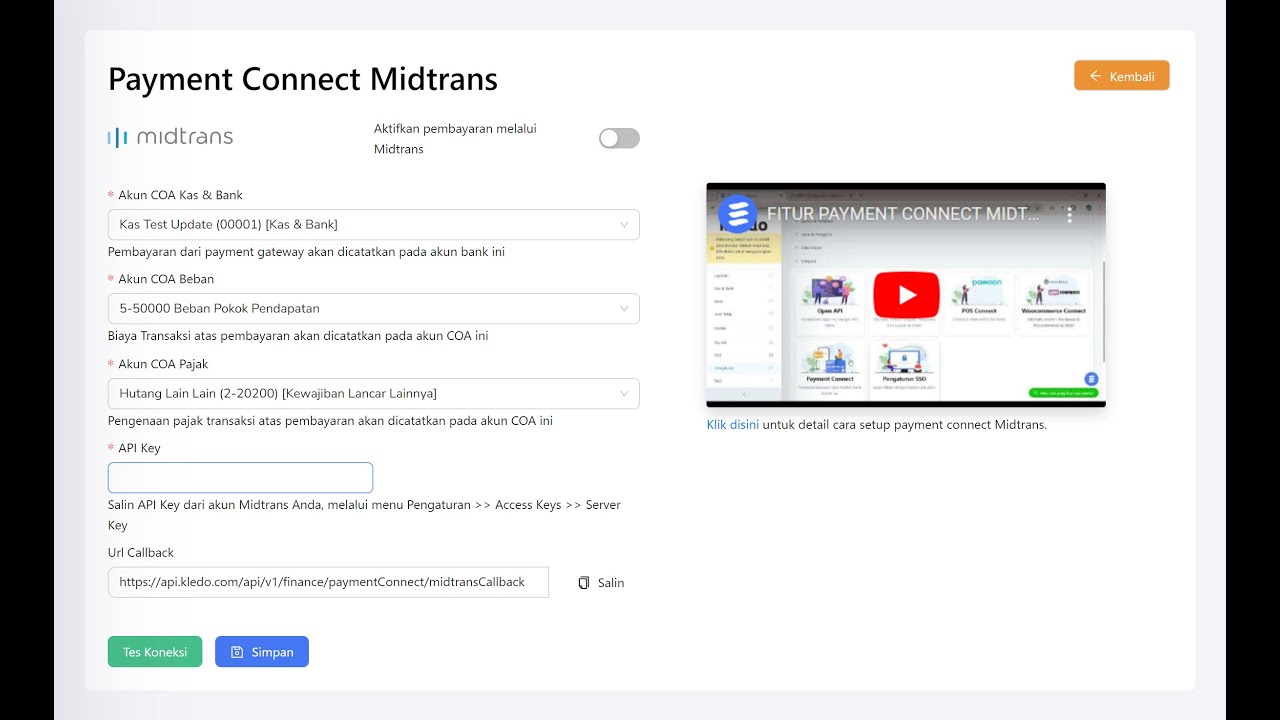 FITUR PAYMENT CONNECT MIDTRANS - YouTube