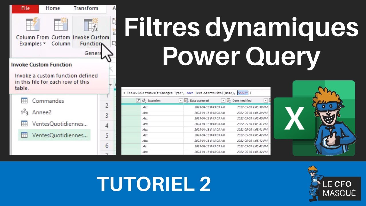 L'optimisation des FILTRES DYNAMIQUES dans POWER QUERY (2) - YouTube