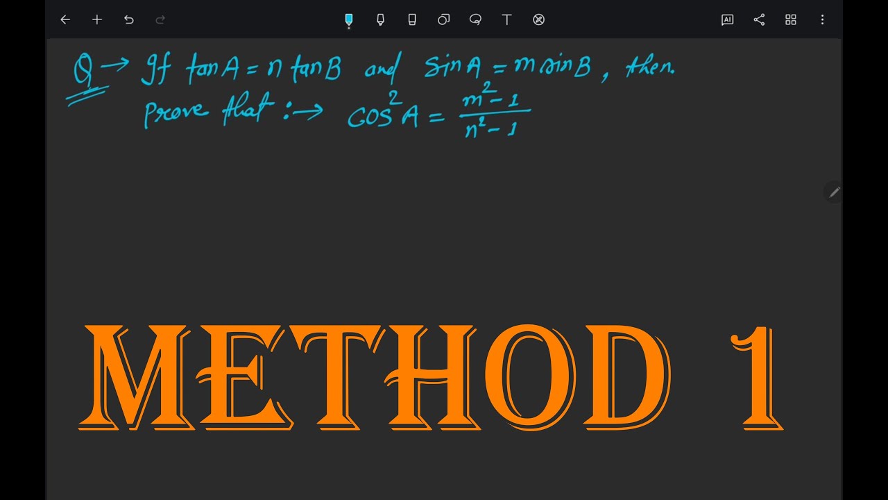 Trigonometry important question 02 method 1 - YouTube