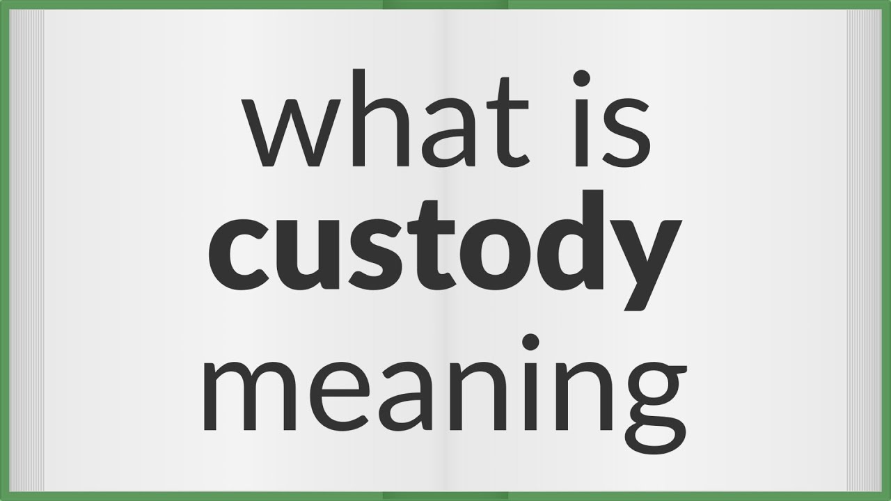 Custody Meaning Of Custody YouTube