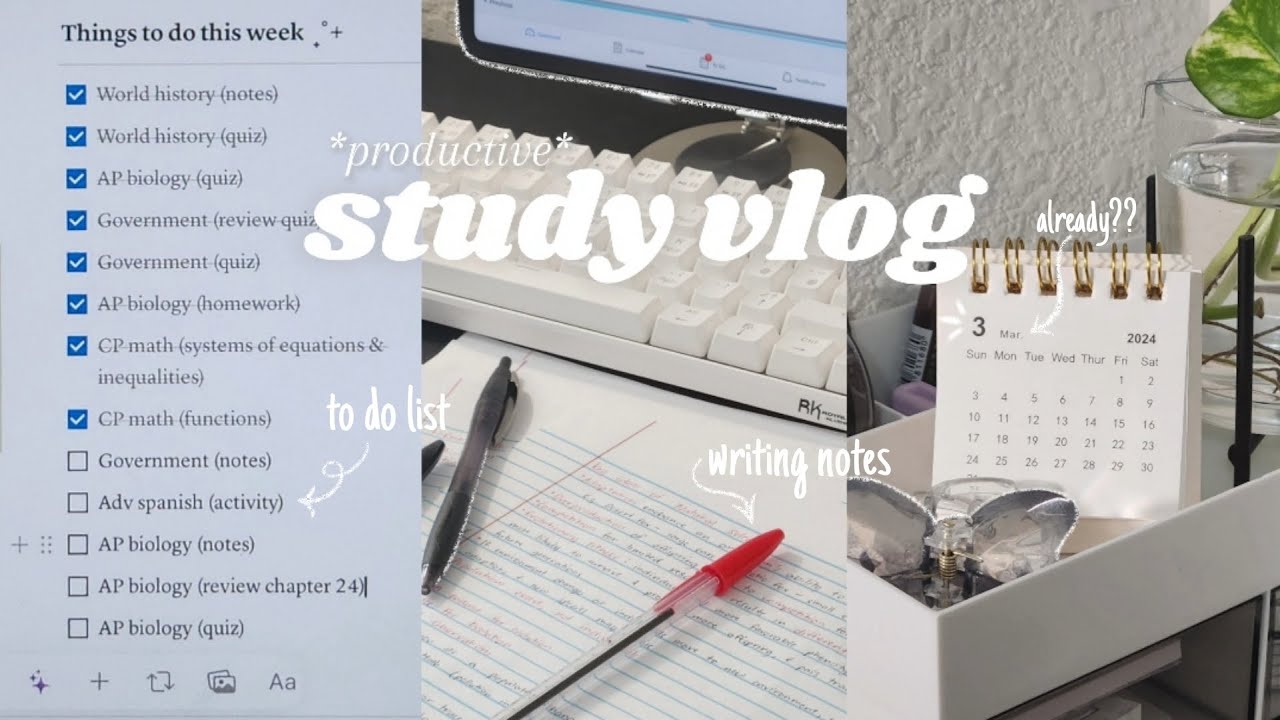 weekend study vlog | writing notes, desk wall change, coffee ft. javy ...