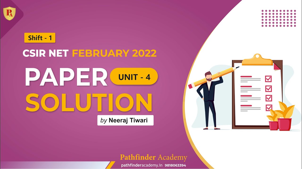 Unit - 4 | CSIR NET Life Science Question Paper Solved February - 2022 ...