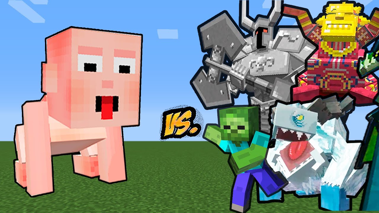 Mutant Big Baby Vs. Mutant Monsters in Minecraft - YouTube