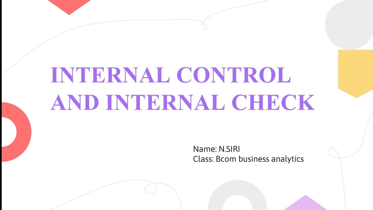Internal control and Internal check|Auditing|Bcom - YouTube