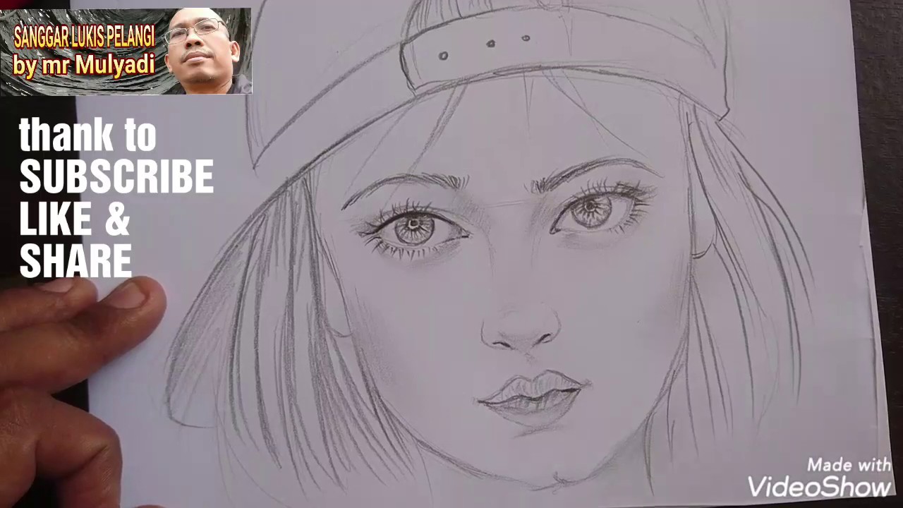 Tutorial menggambar wajah dengan pensil | face drawing use pencil - YouTube