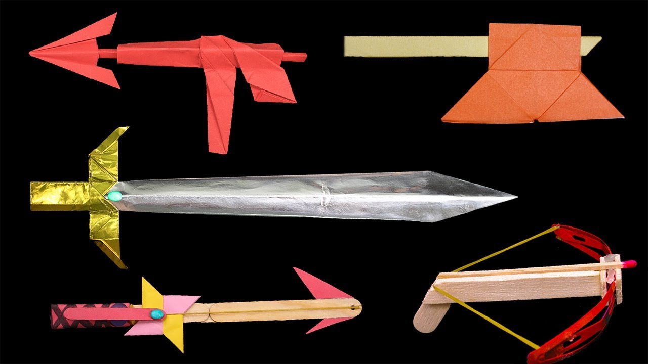 06 DIY paper origami ninja star and weapon toys - YouTube