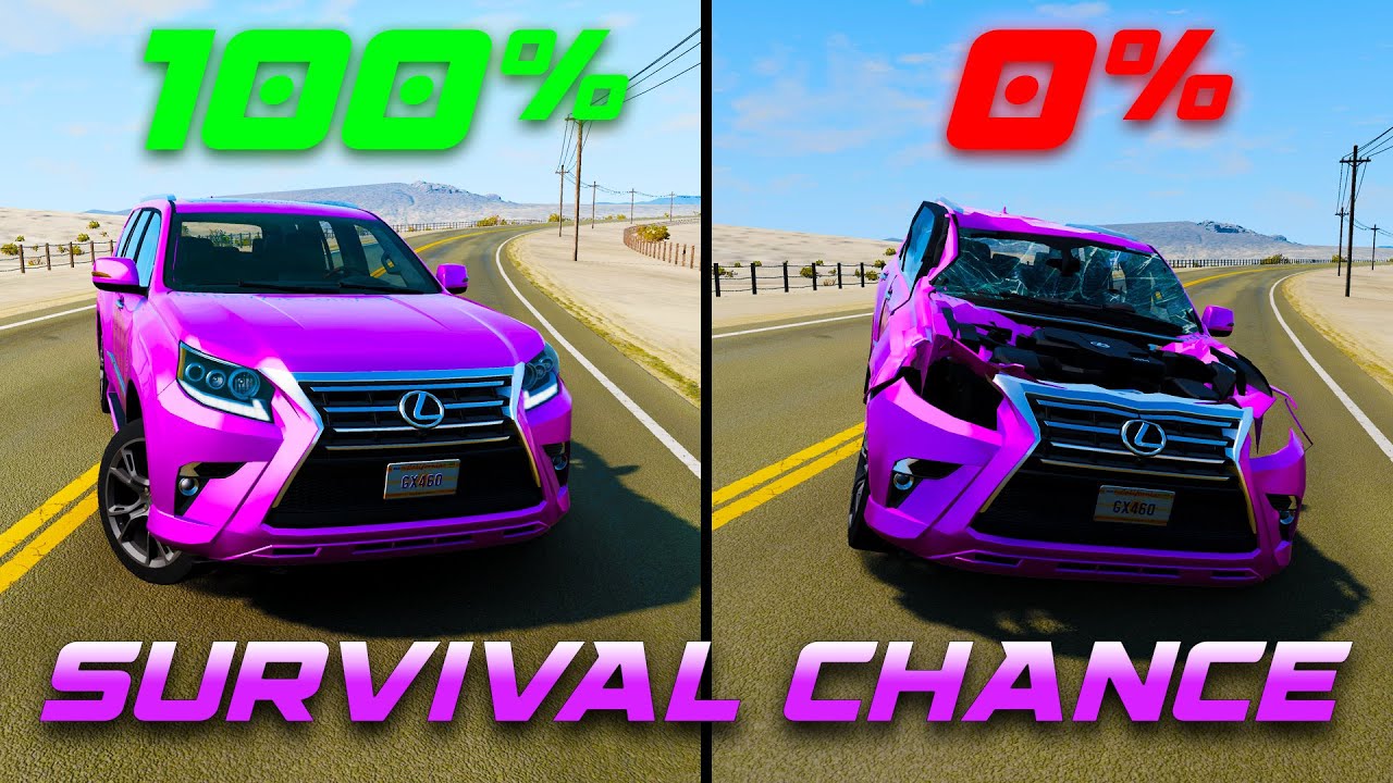 Realistic Crash Survival Chance #4 | BeamNG.drive Ultimate Impact Test ...
