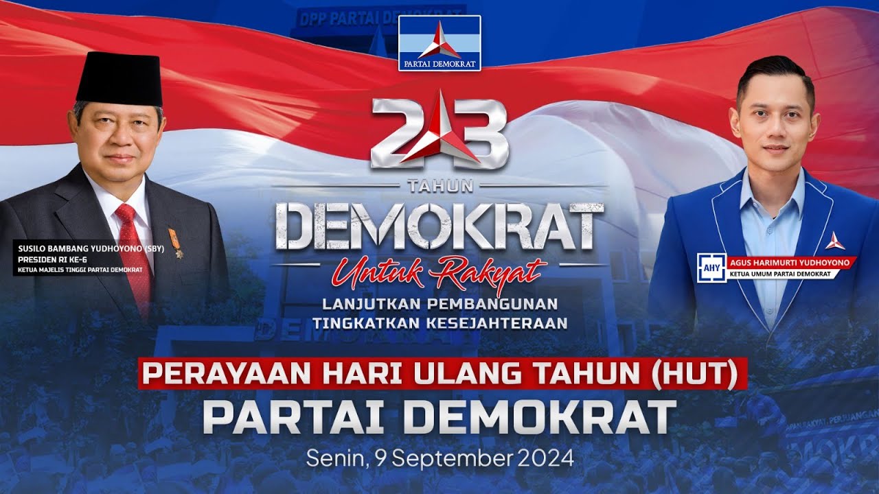 Perayaan Hari ulang tahun (HUT) Partai Demokrat Ke-23 - YouTube