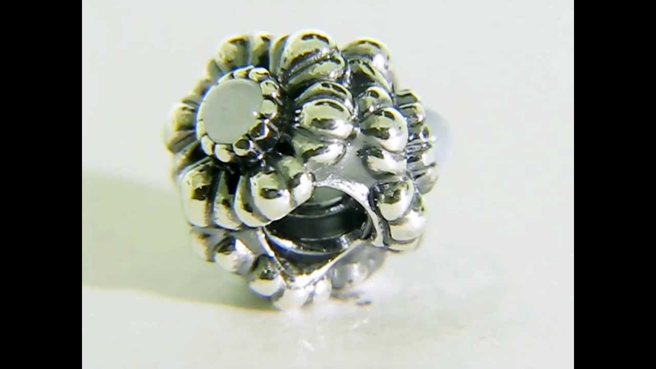 Pandora March Birthday Blooms Charm with Aquamarine 790580AQ - YouTube