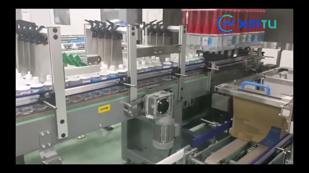 Automatic top load case packer for Bottled Sterilizer|case packing line for Sterilizer bottles ...