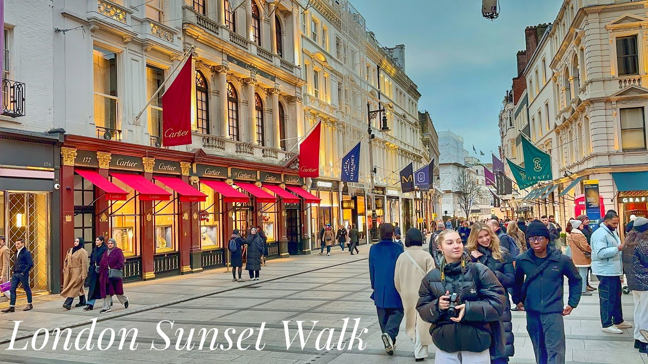 London, England 🏴󠁧󠁢󠁥󠁮󠁧󠁿 Sunset Street Walk 2024 - 4K 60fps Walking Tour ...