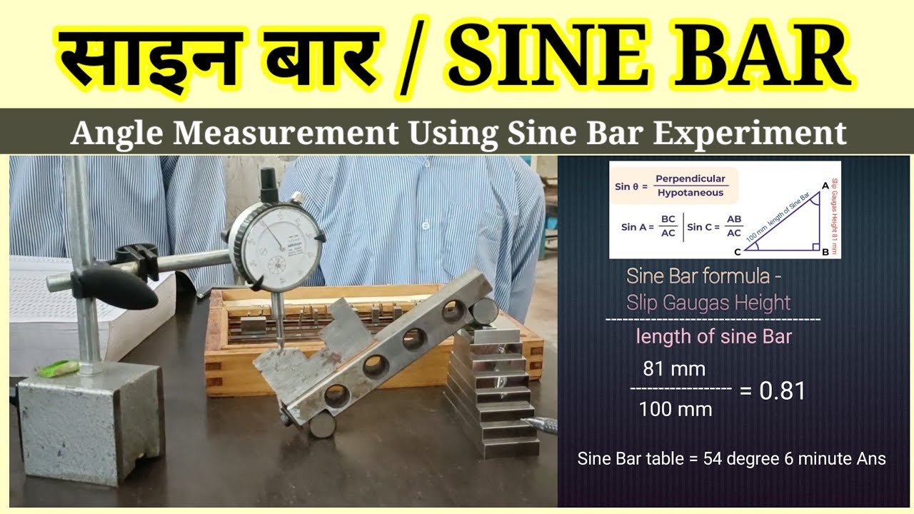 Sine Bar Use //Angle Measurement using sine bar experiment - YouTube