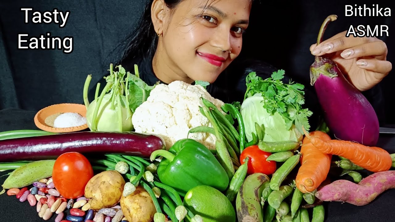 Asmr Eating Raw Vegetables And Mixed Vegetables Challenge | Eating Show ...