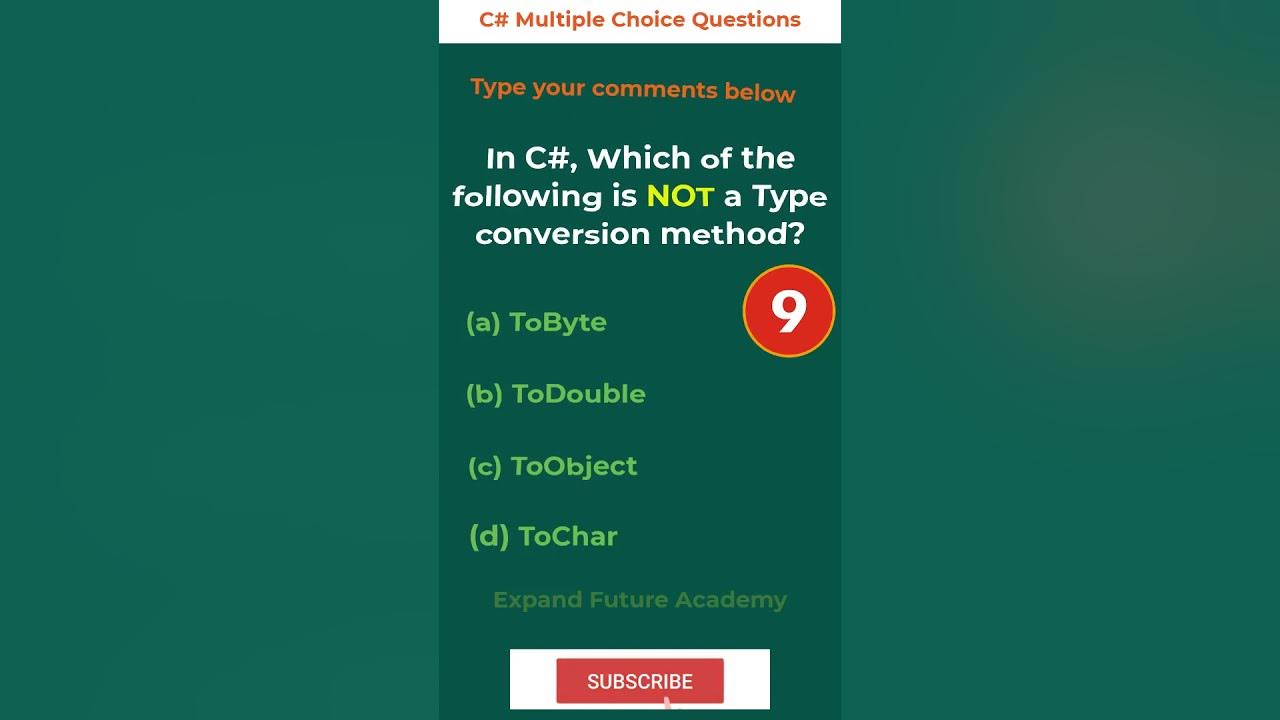 C Multiple Choice Question 023 Expand Future Academy Shorts Csharp Dotnet Programming