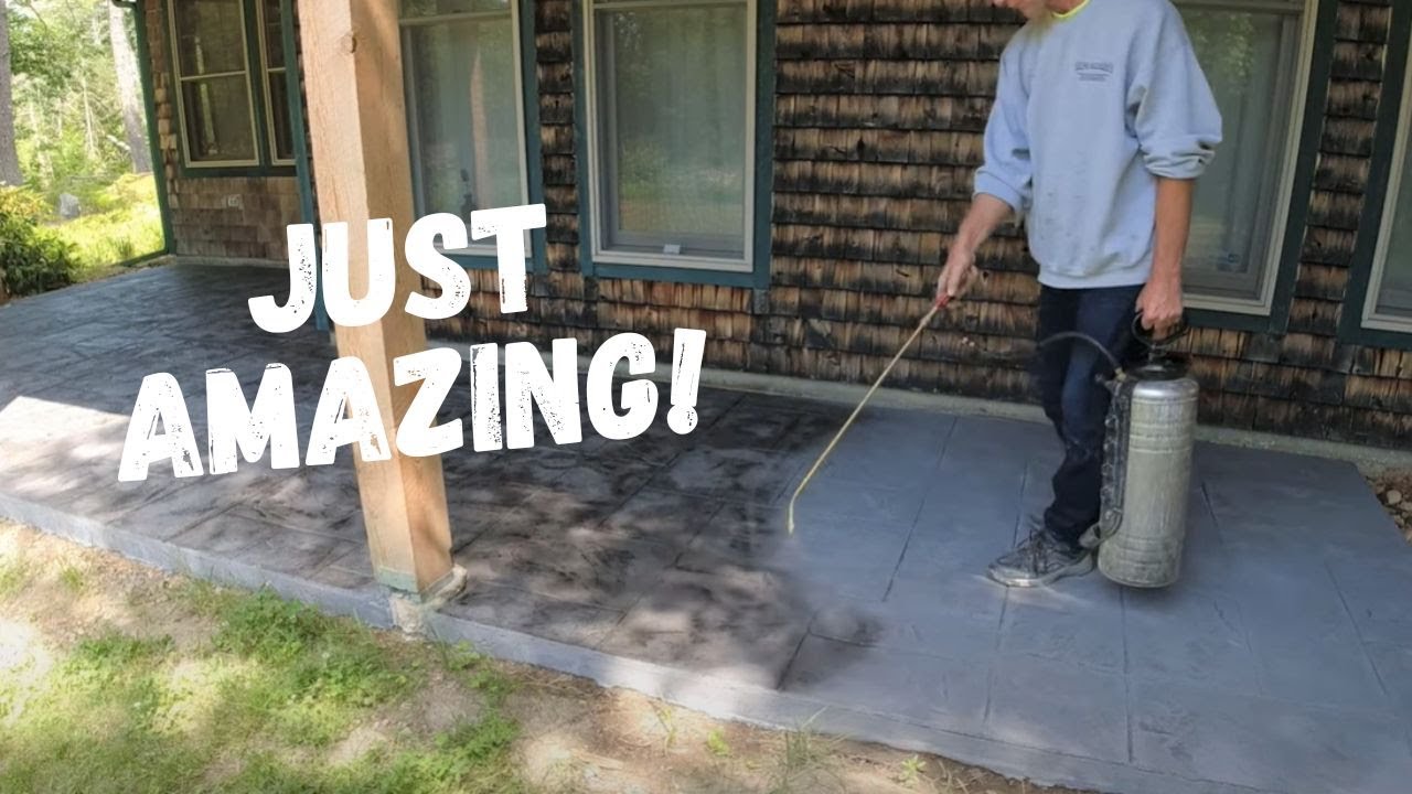How To Pour and Stamp a 400 Square Foot Concrete Patio slab | Using ...