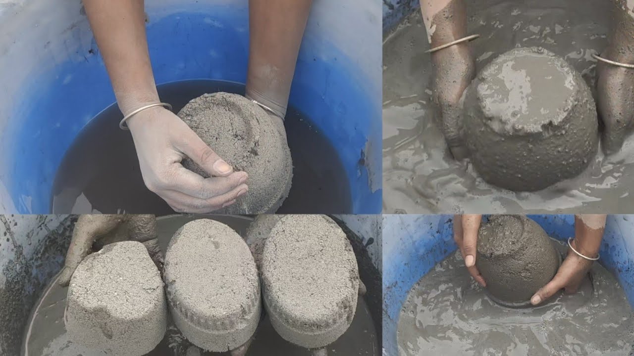 gritty sand cement crumbling dry and water 💦 sa Asmr - YouTube