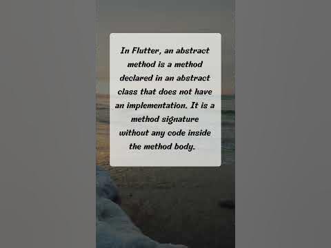 What is abstract method in flutter? - YouTube
