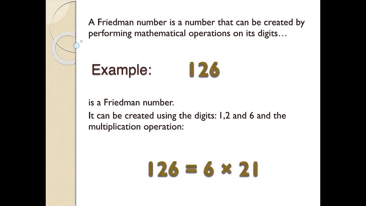 friedman numbers - YouTube