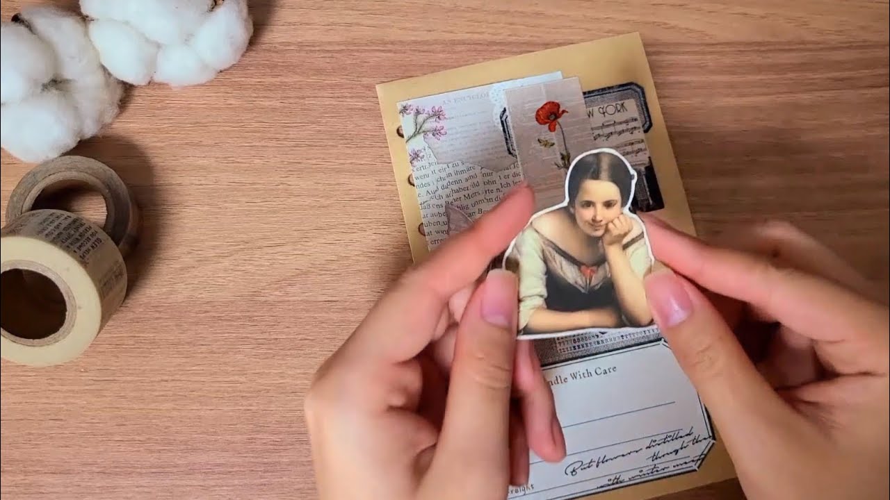 ASMR_Scrapbooking | 빈티지 콜라쥬 #1 | Luna.pie - YouTube