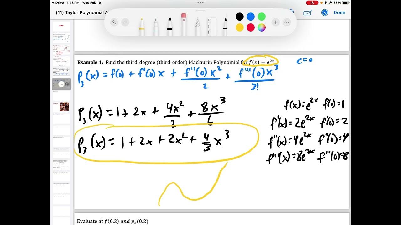 10.11 Taylor Polynomial Approximations Part 1 - YouTube
