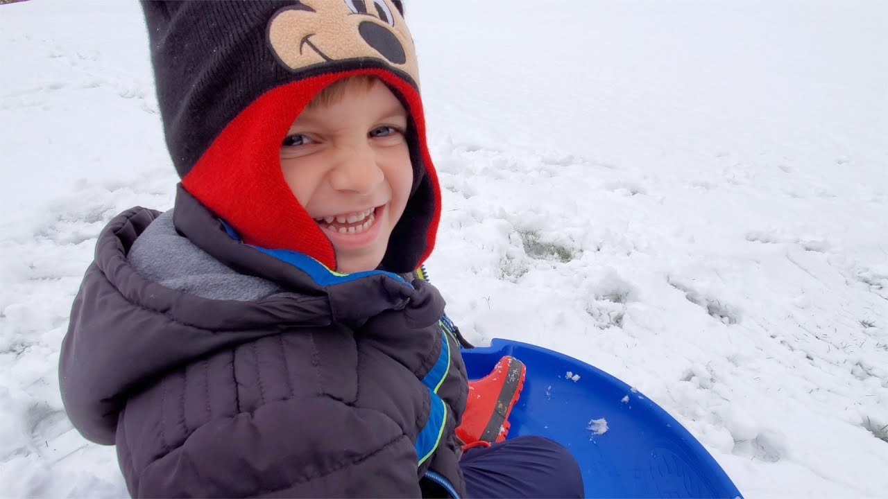 Snow Sledding With Clark - YouTube