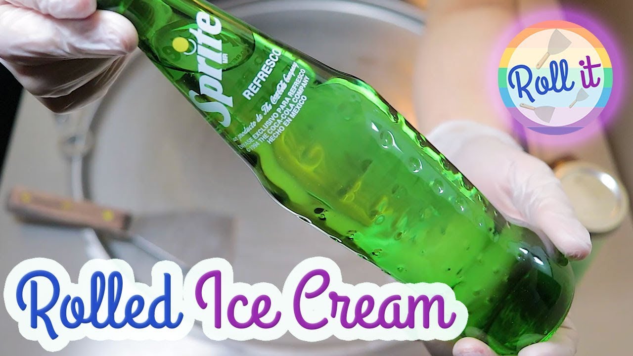 Sprite Rolled Ice Cream | Made with Soda Sprite | Asmr Scratching - YouTube