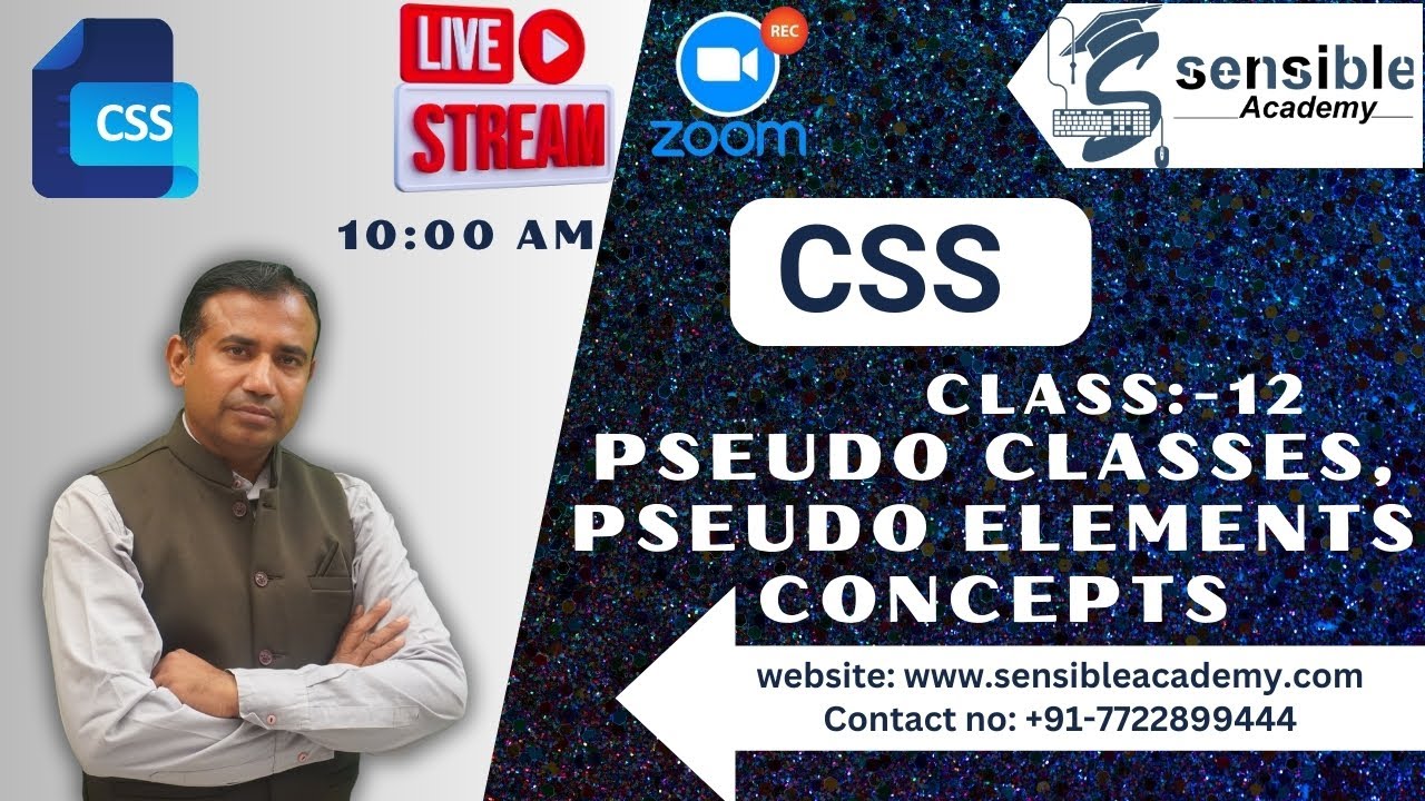 CSS Class - 12, Pseudo Classes, Pseudo Elements concepts🔴Live - YouTube