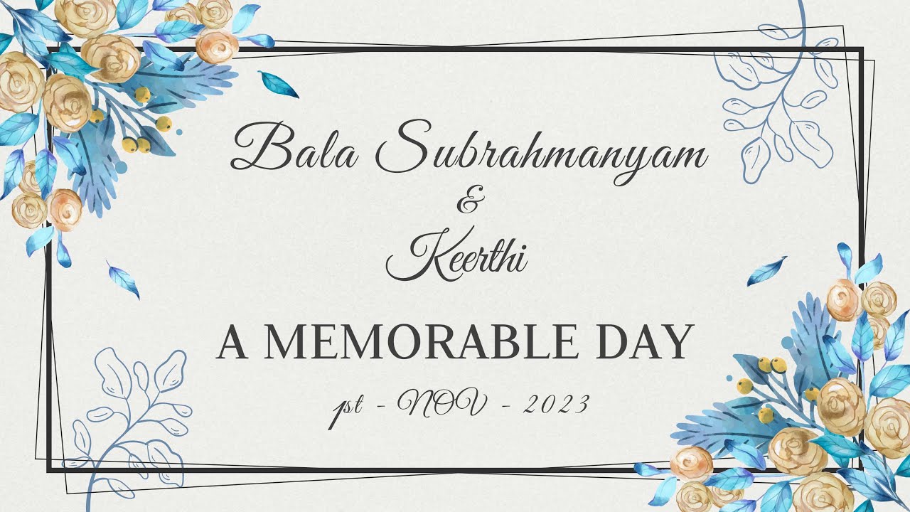 BALA SUBRAHMANYAM & KEERTHI WEEDING LIVE - YouTube