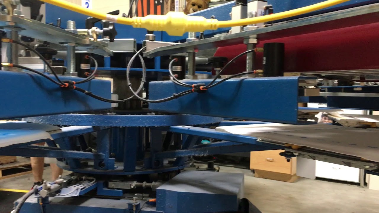 Screen Printing Machine in Action - YouTube
