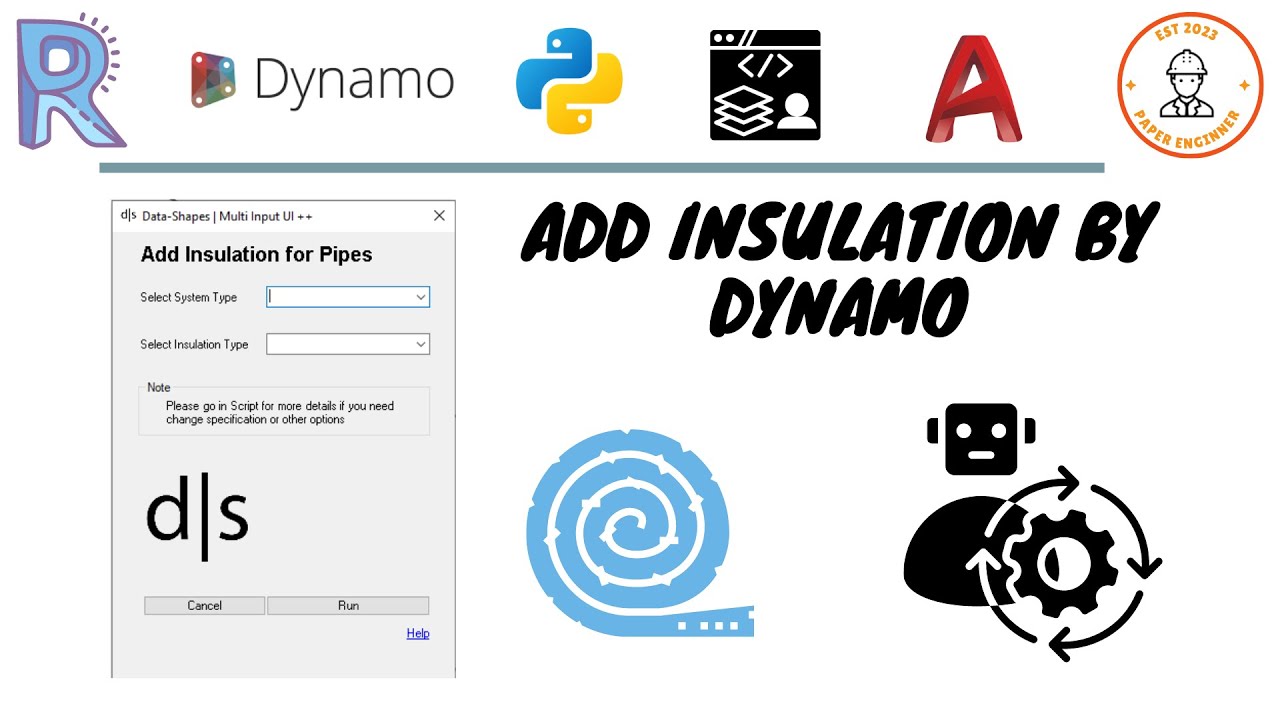 Bọc cách nhiệt cho ống bằng Dynamo | Add Insulation to Piping by Dynamo | Kỹ sư giấy - YouTube