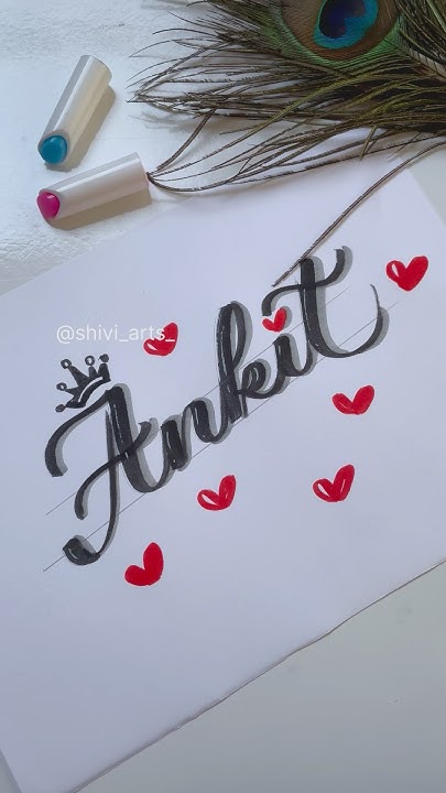 How to write Ankit in calligraphy😱😱 #shorts #youtubeshorts #satisfying ...