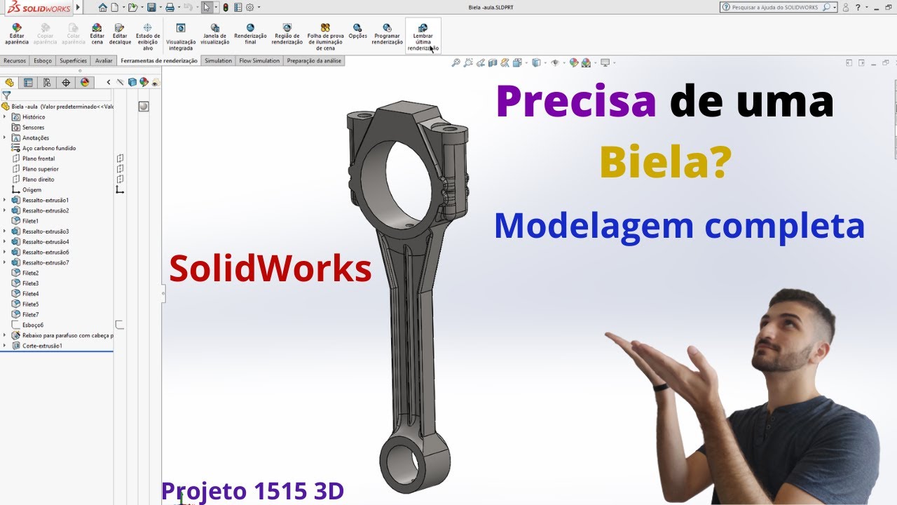 Precisa de uma Biela? || SolidWorks || Projeto 1515 3D || Giovanni ...