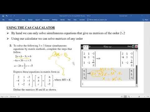 Solving Simultaneous MATRIX Equations using CAS - YouTube