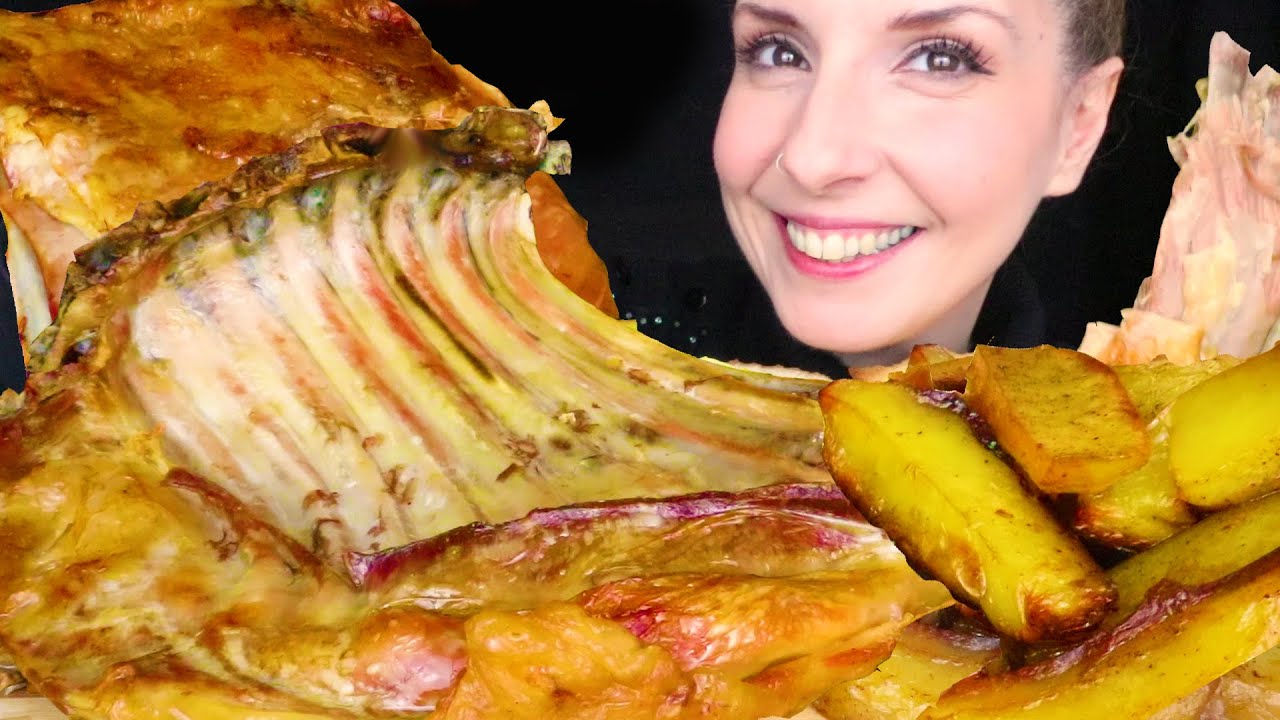 ROASTED LAMB CHOPS 🍖, POTATOES & GRILLED BREAD | Savage Eating | ASMR ...