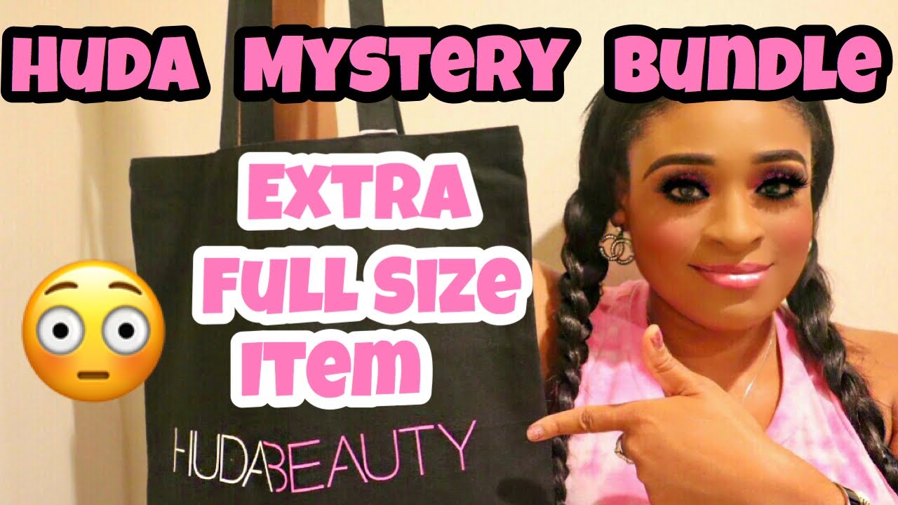 HUDA BEAUTY MYSTERY BUNDLE..CANT BELIEVE I GOT A FREE EXTRA FULL SIZE ...