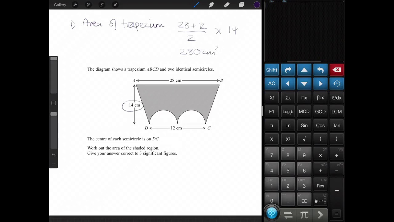 Shaded Area Of A Trapezium - YouTube