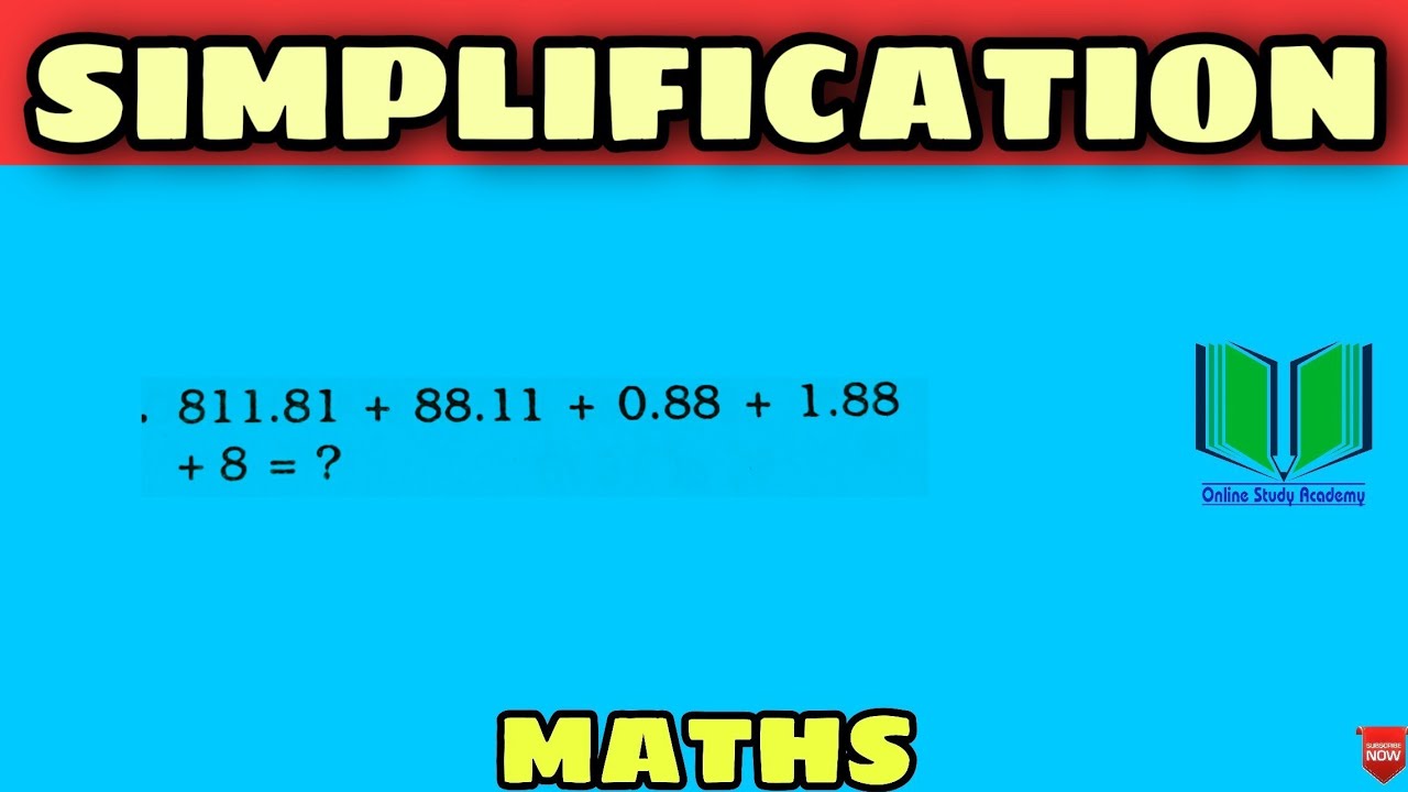 Simplification | Maths | - YouTube
