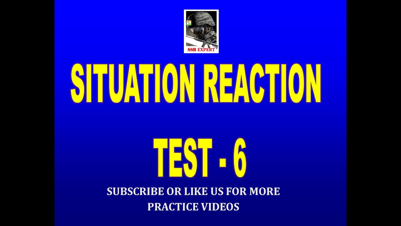 Situation Reaction Test Practice Set - 3 II SRT Practice in SSB ...