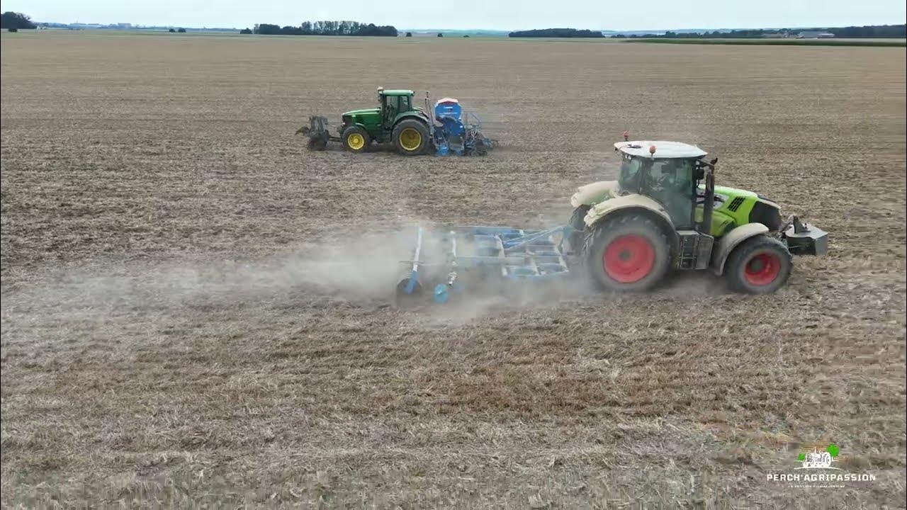 JOHN DEERE 6820|CLAAS AXION 800|LEMKEN SOLITAIR 9|SEMIS DE COLZA - YouTube
