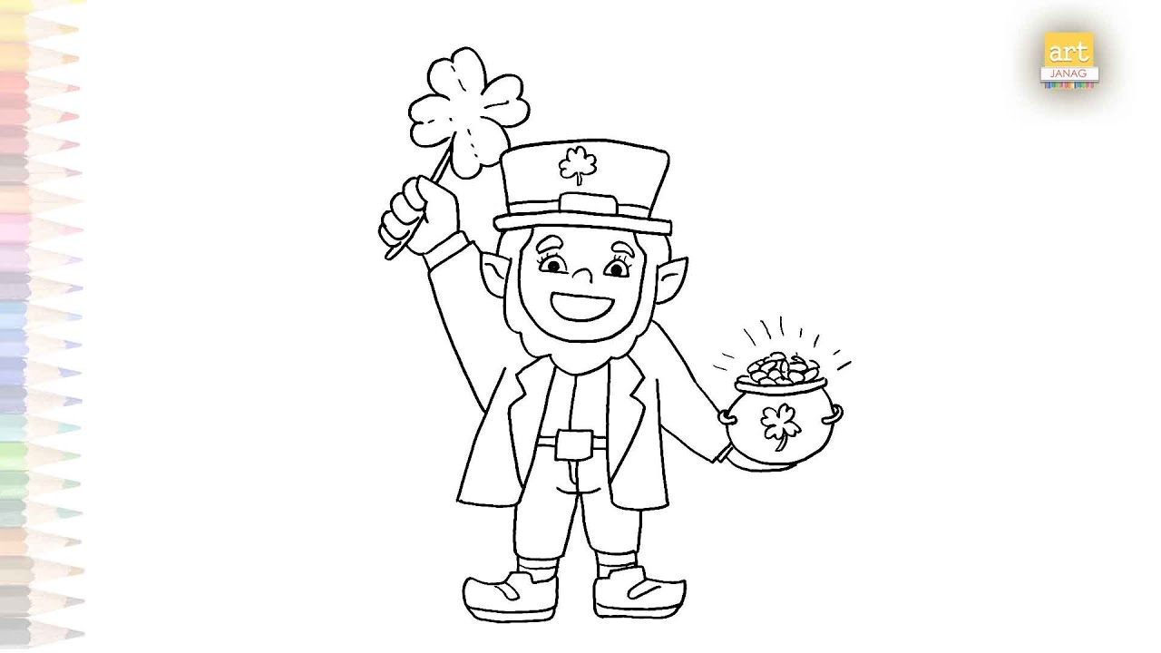 St. Patrick's Day drawing easy | Outline Art| How to draw saint patrick ...