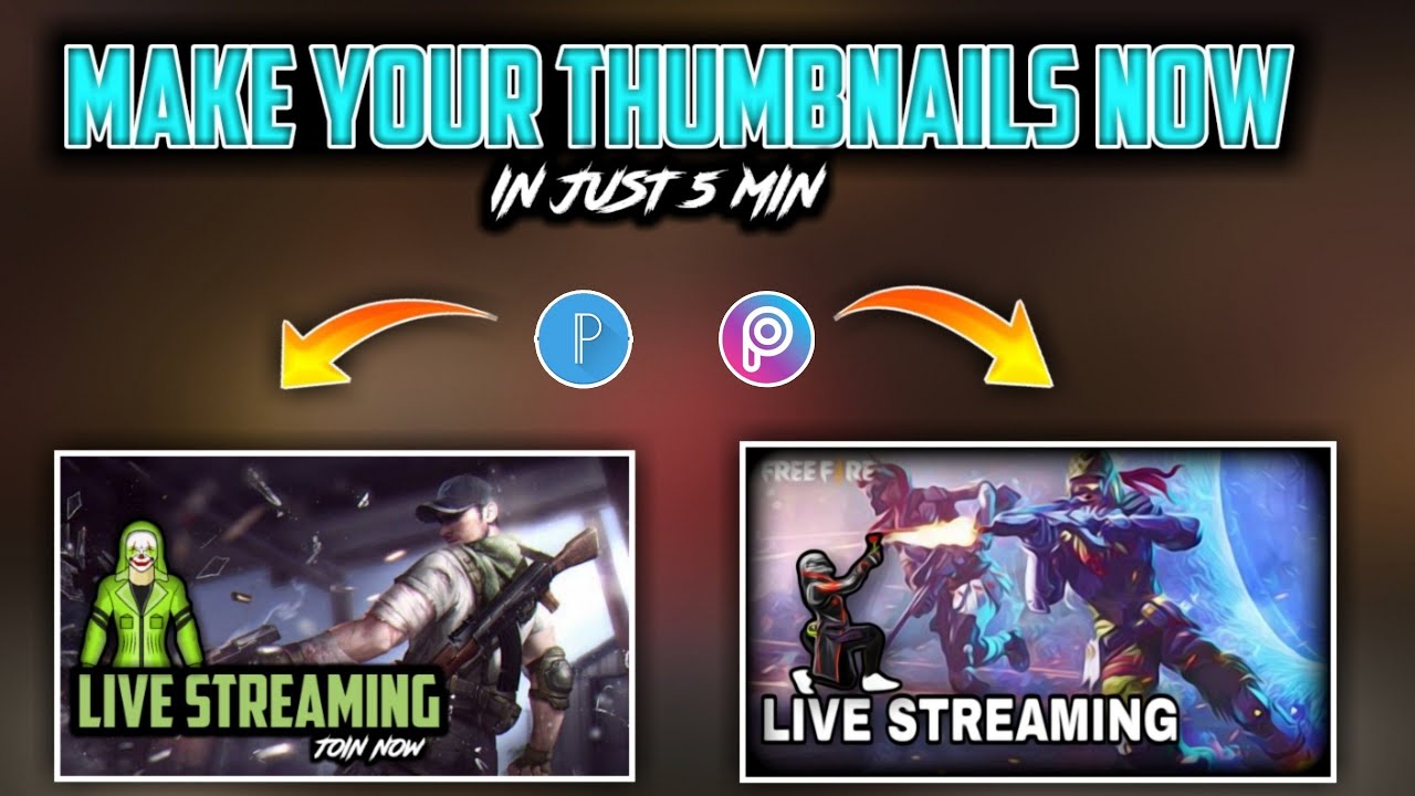 HOW TO MAKE BEST FF LIVE STREAMING THUMBNAIL WITH PIXELLAB AND PICSART ...