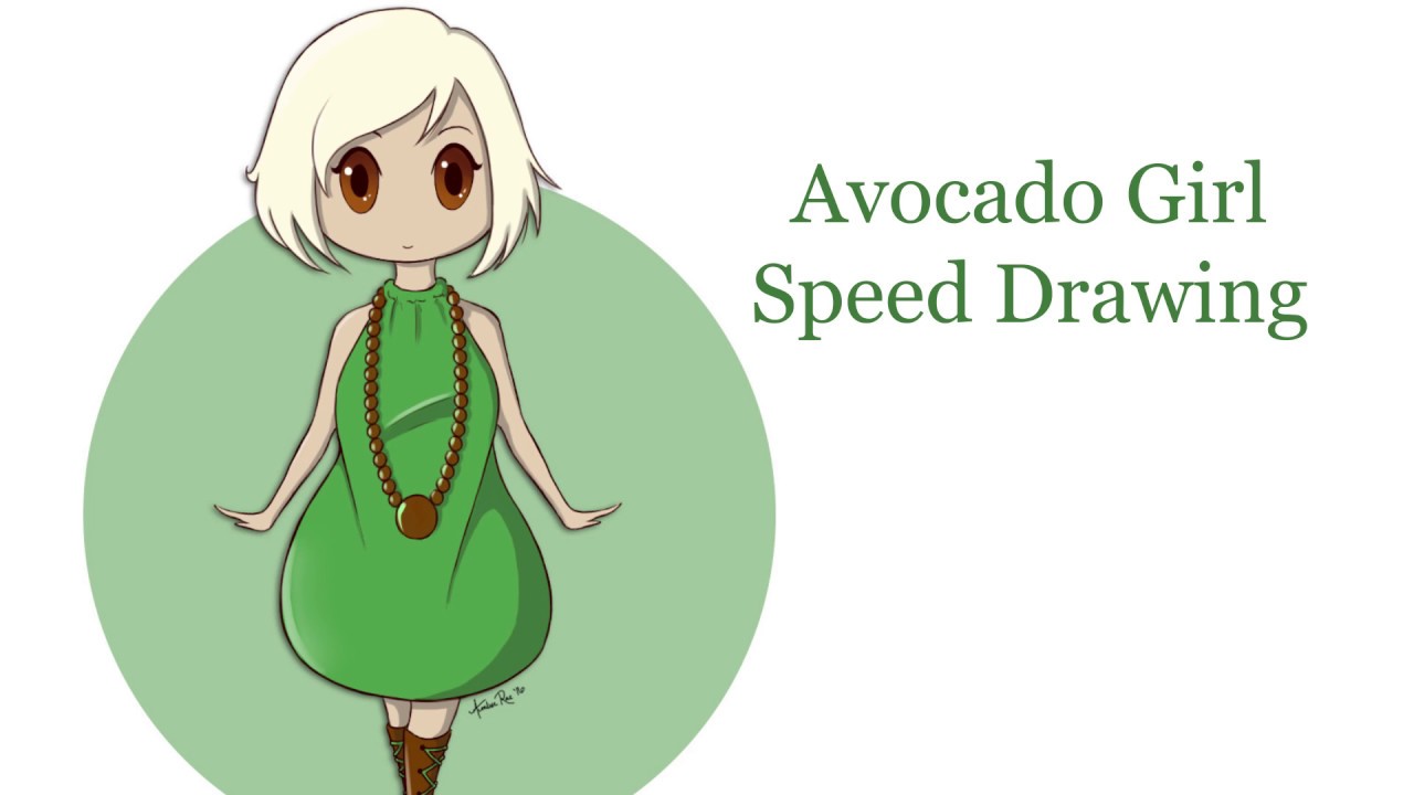 Animation Girl - Avocado Girl Speed Drawing - YouTube
