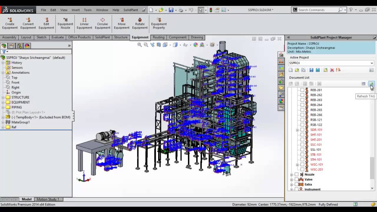 2 การนำโมเดล Equipment จาก SolidWorks และการนำเข้ามาวางใน Plan Layout ...