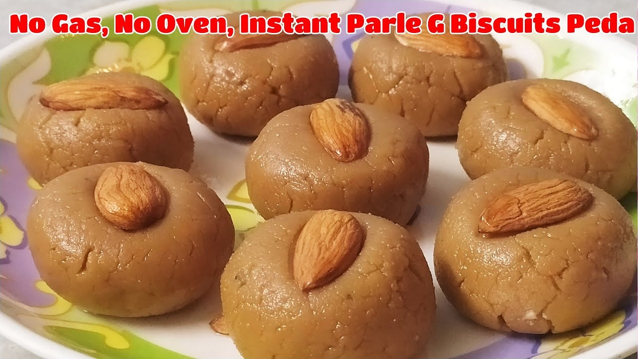 Instant Peda Recipe| Parle G Biscuits Recipe |Milk Peda Recipe|दूध ...