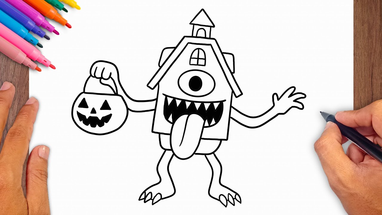 How to draw La Casa Boo from Steal a Brainrot - YouTube