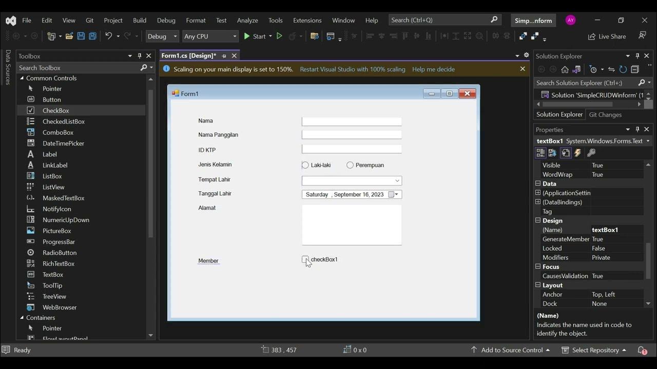 Tutorial Membuat CRUD Simple C# Winform - YouTube