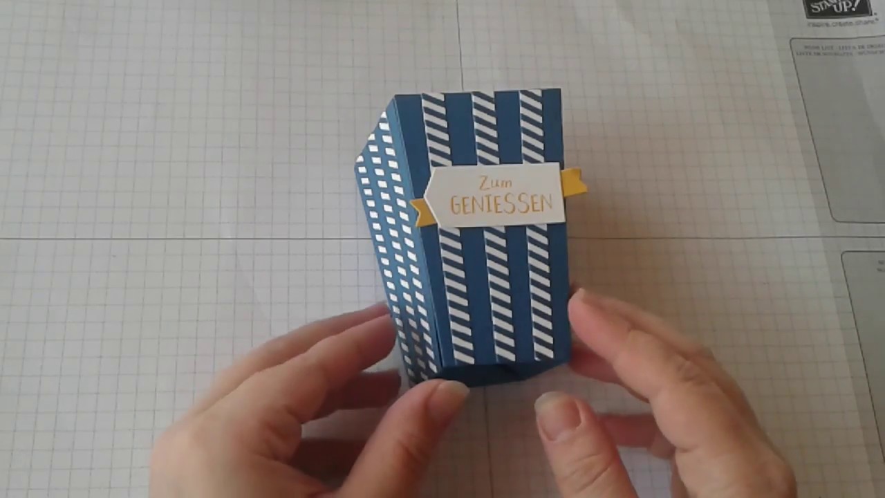 Anleitung: Box mit der Thinlits-Form "Popcorn-Verpackung" - YouTube