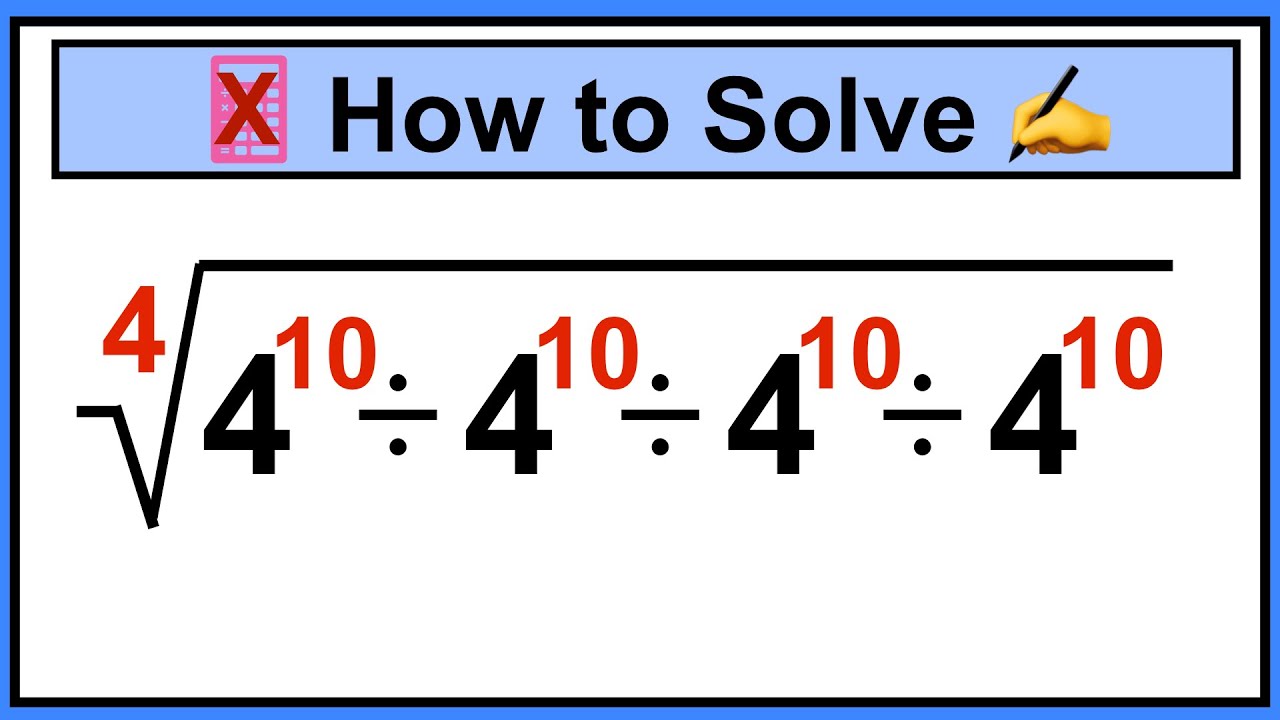 Nice Math Fourth Root simplification with Exponent and Division |Find ...
